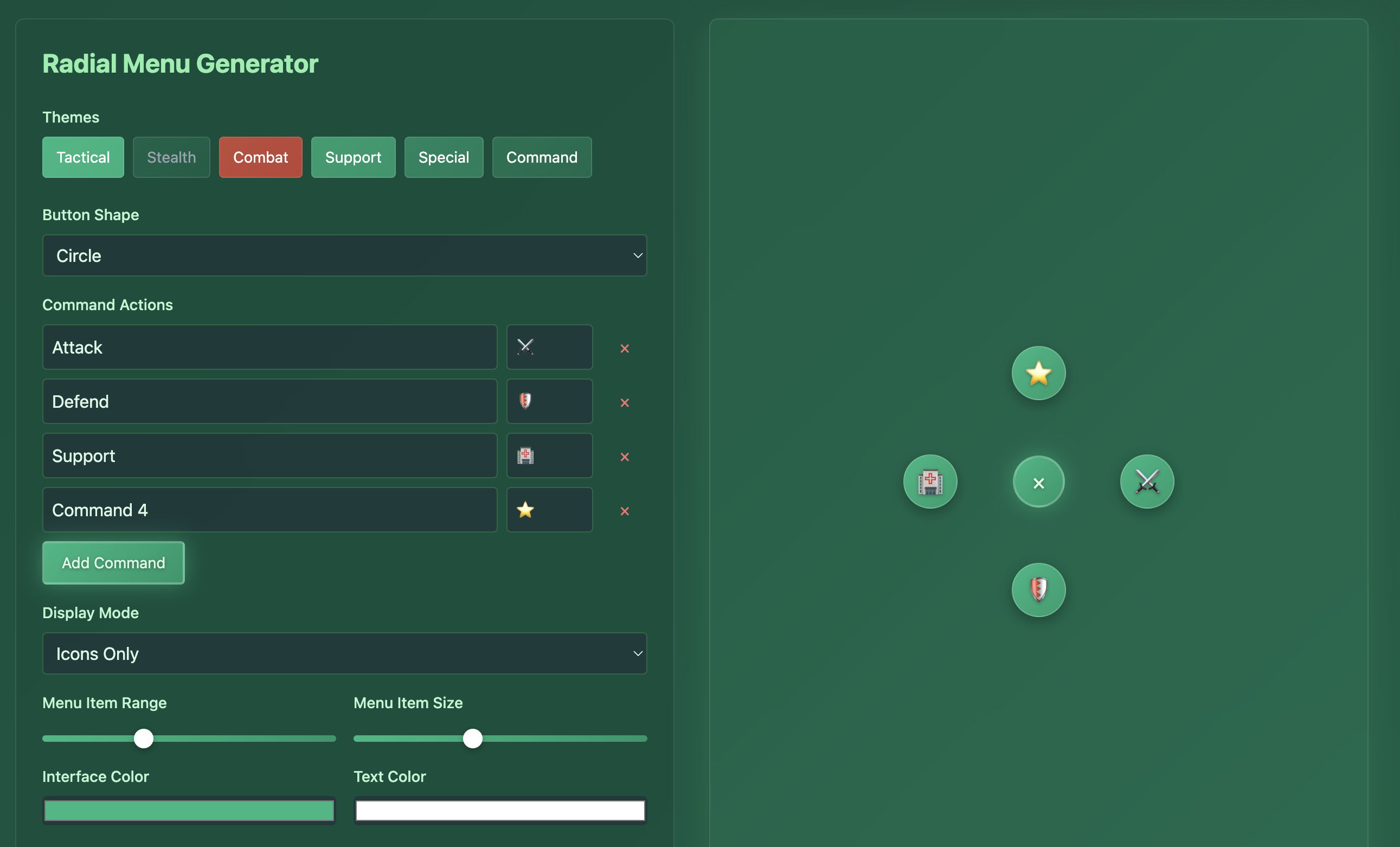 Radial Menu Generator